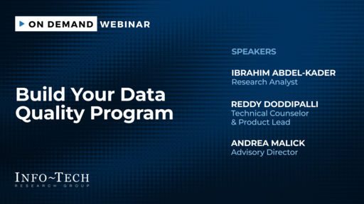 Webinar: Build Your Data Quality Program | Info-Tech Research Group